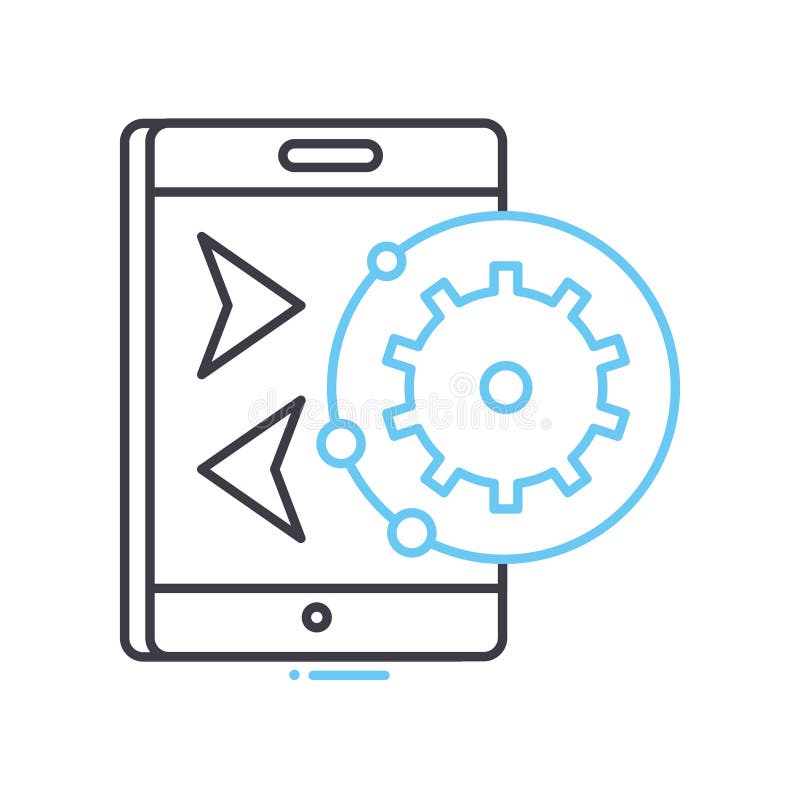 Operating System Line Icon, Outline Symbol, Vector Illustration ...