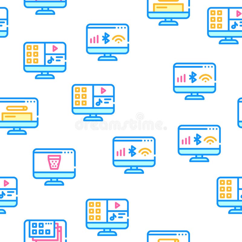 Operating System Pc Vector Seamless Pattern Stock Illustration ...
