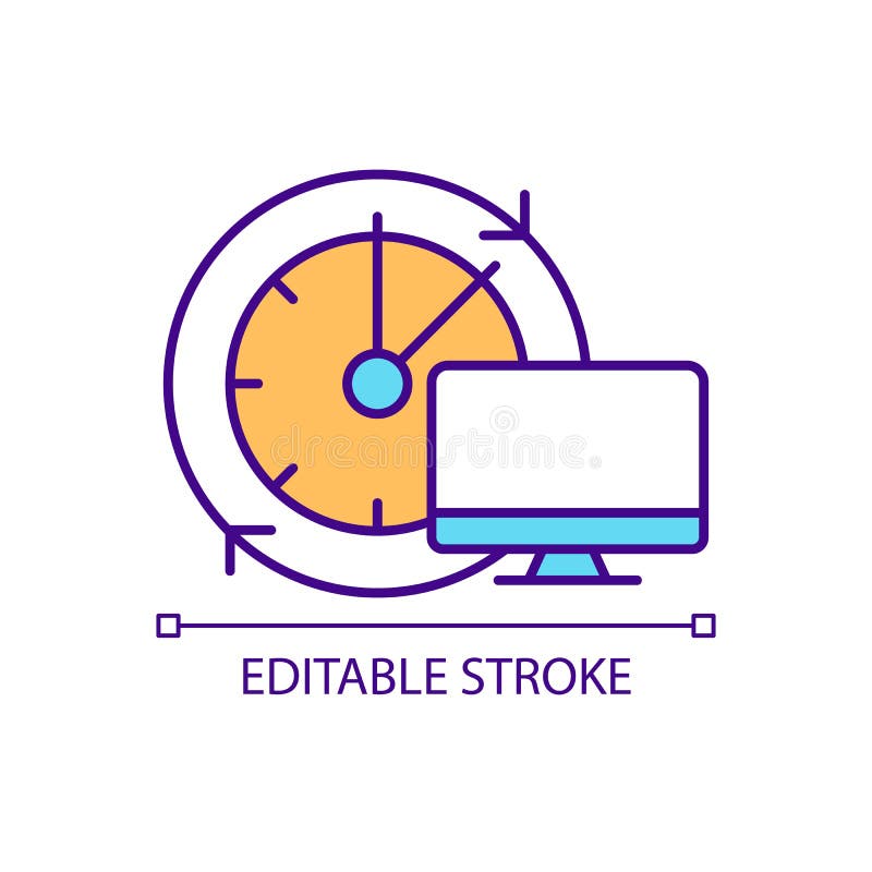 Operating System Updates Installation Time RGB Color Icon Stock Vector ...