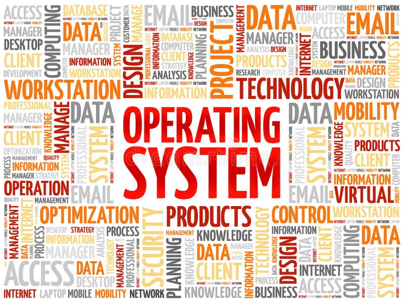 Operating System Word Cloud Stock Illustration - Illustration of code ...
