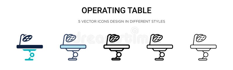 Operating Table Icon in Filled, Thin Line, Outline and Stroke Style ...