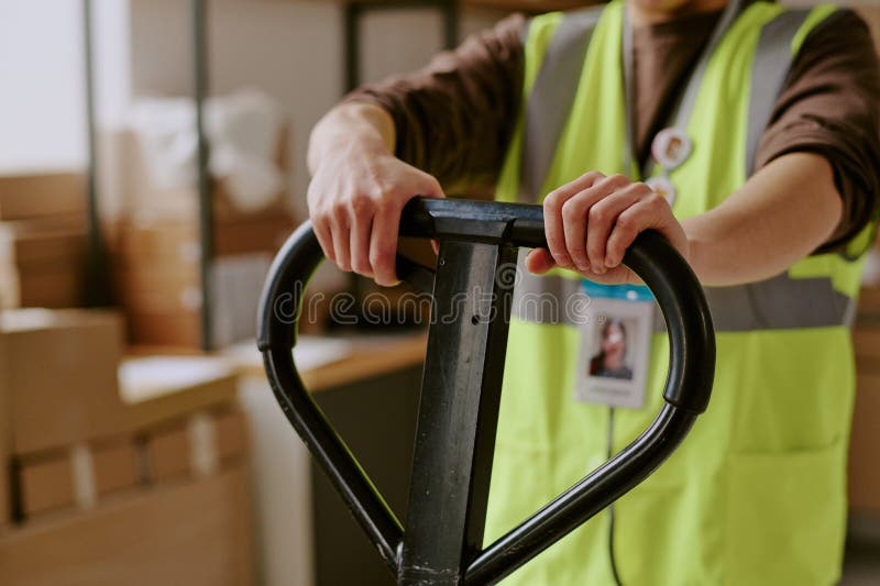Operating Warehouse Equipment for Logistics Management Stock Image ...