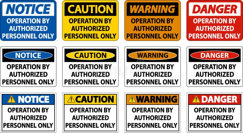 Operation by Authorized only Sign on White Background Stock Vector ...