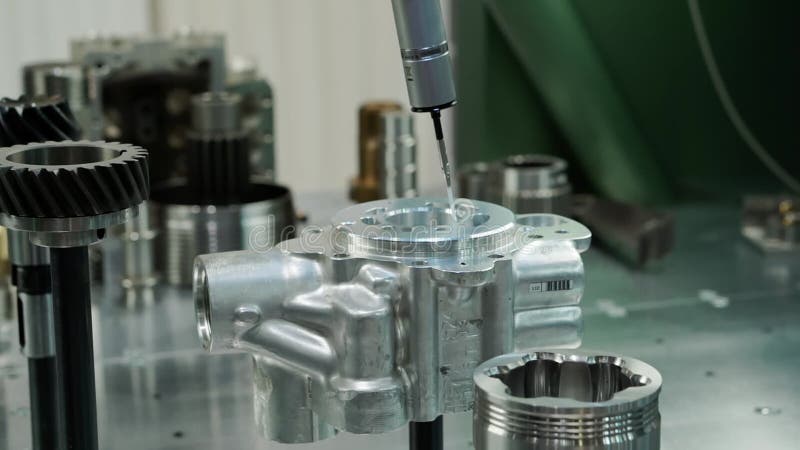 Coordinate Measuring Machine Measures Complex Parts. Stock Footage ...