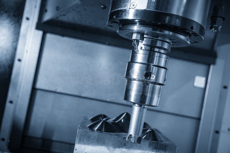 The Operation of CNC Milling Machine . Stock Image - Image of carbide ...