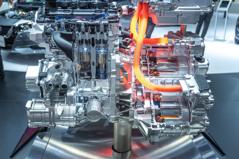 Operation of the Engine in the Engine Compartment of the Car Stock ...