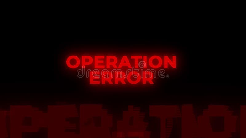 Operation Error Warning Alert Screen Loop Blinking Glitch Animation