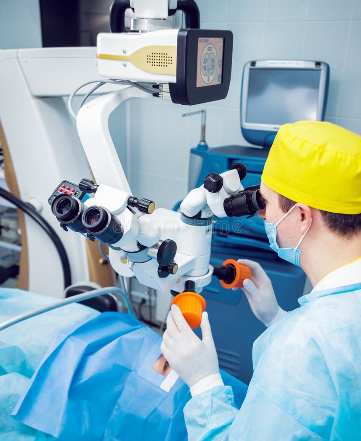 The Operation on the Eye. Cataract Surgery. Stock Image - Image of ...