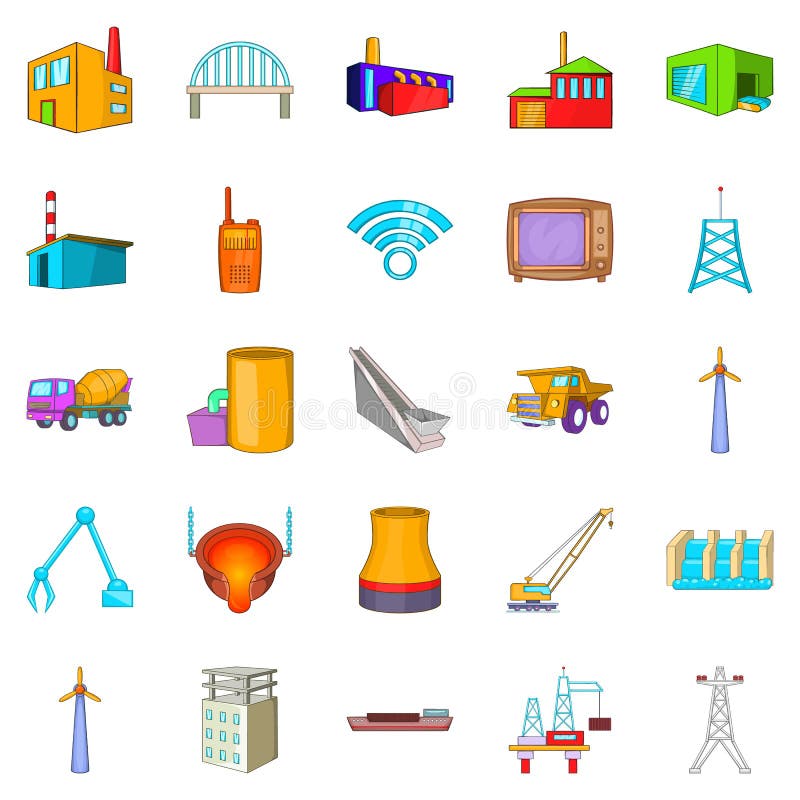 Operation Icons Set, Cartoon Style Stock Vector - Illustration of ...