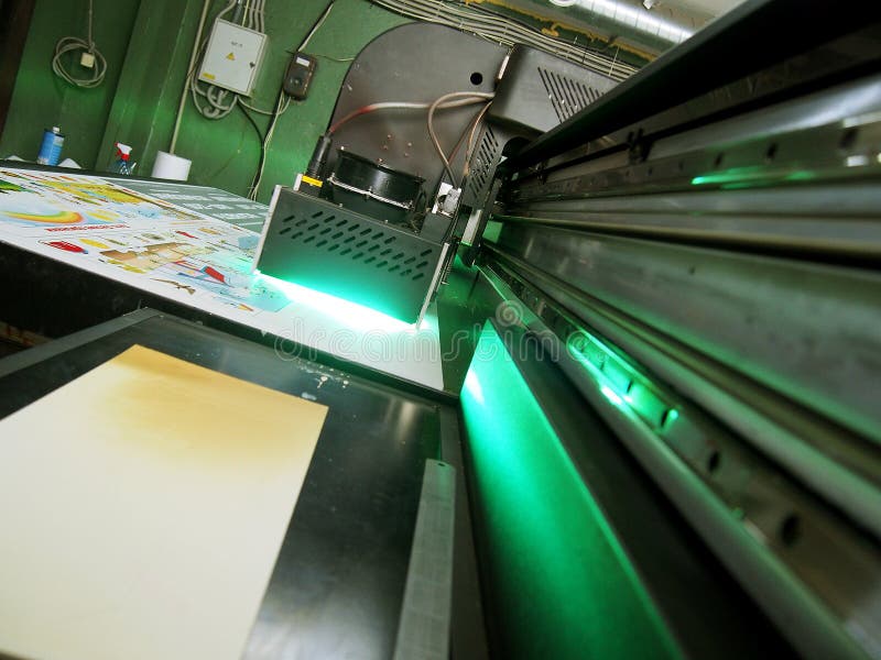 Operation of a Large-format Printer Stock Image - Image of outdoor ...