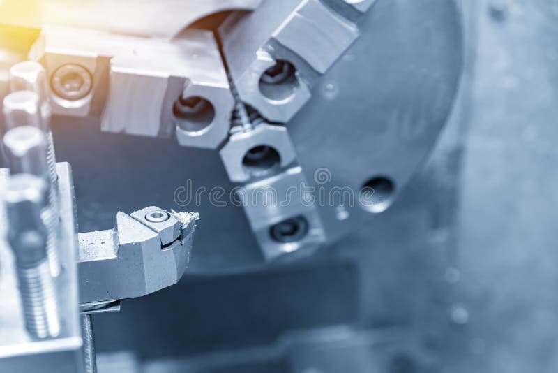 The Operation of Lathe Machine . Stock Image - Image of drill, drilling ...