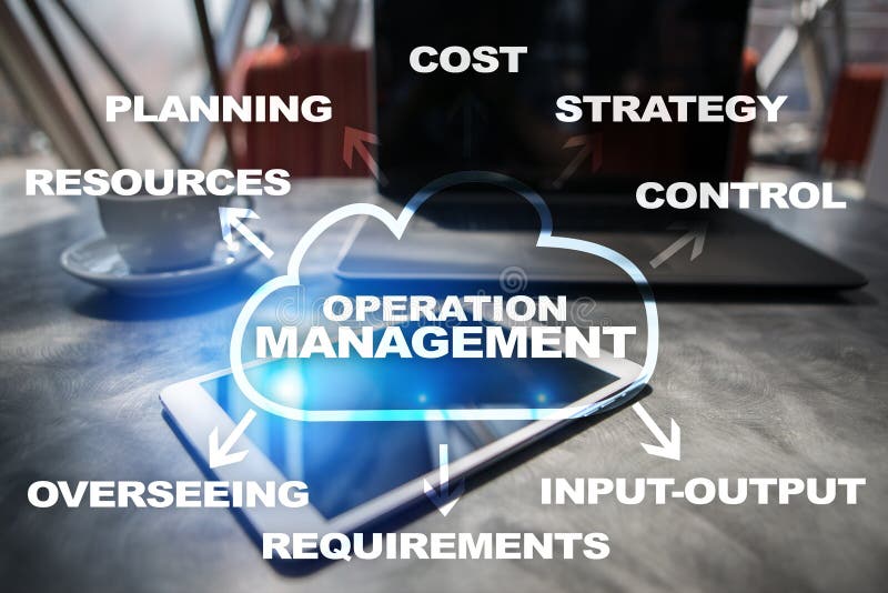 Operation Management Business and Technology Concept on the Virtual ...