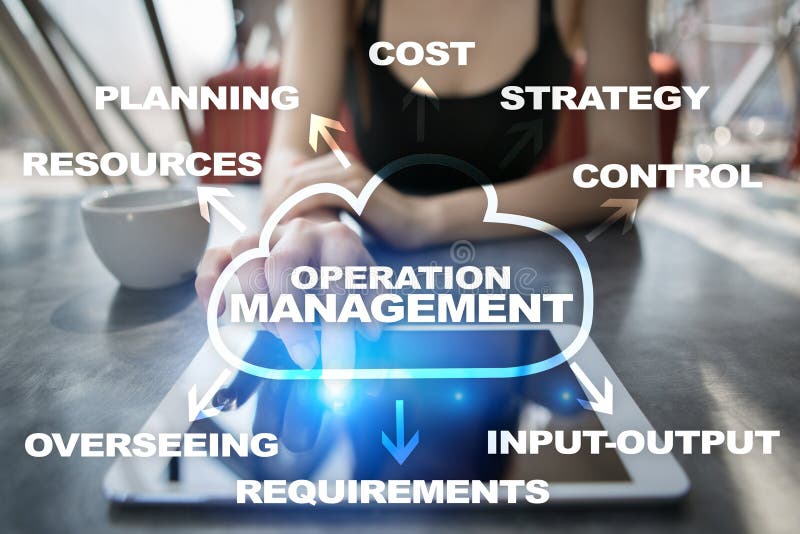 Operation Management Business and Technology Concept on the Virtual ...