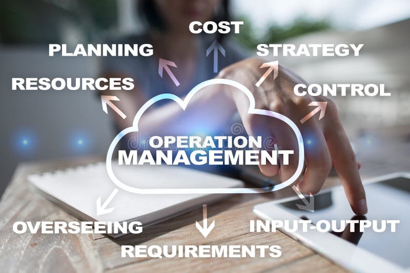 Operation Management Business and Technology Concept on the Virtual ...