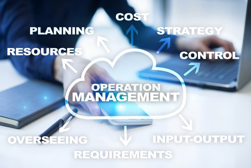 Operation Management Business and Technology Concept on the Virtual ...