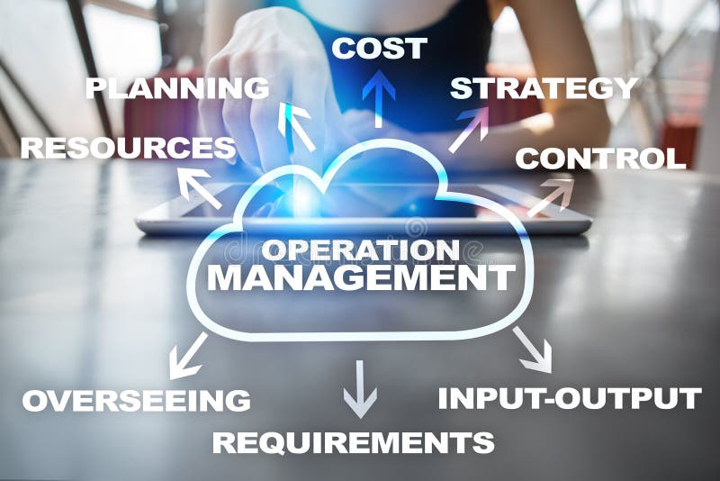 Operation Management Business and Technology Concept on the Virtual ...
