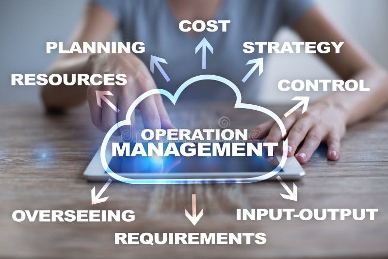 Operation Management Business and Technology Concept on the Virtual ...