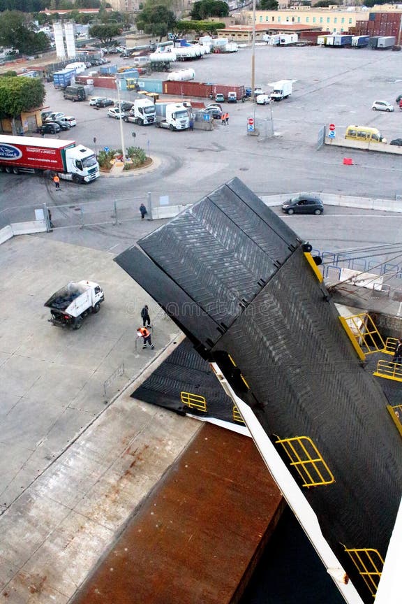 Operation of Opening the Cruise Ferry Mobile Bridge after Docking ...