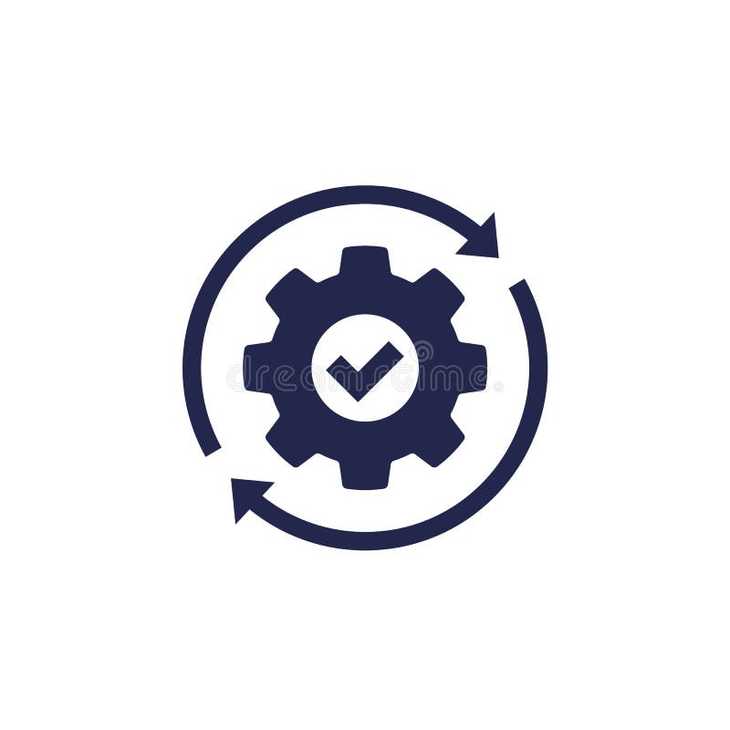 Operation, Process Icon with Gear Stock Vector - Illustration of ...