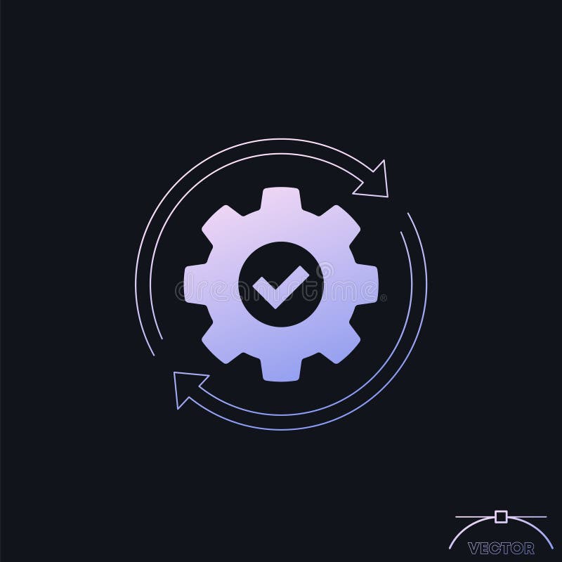 Operation, Process Vector Icon with a Gear Stock Vector - Illustration ...