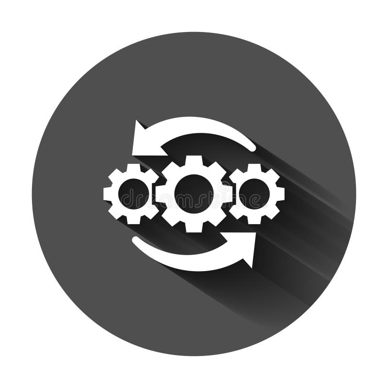Operation Project Icon In Transparent Style. Gear Process Vector ...