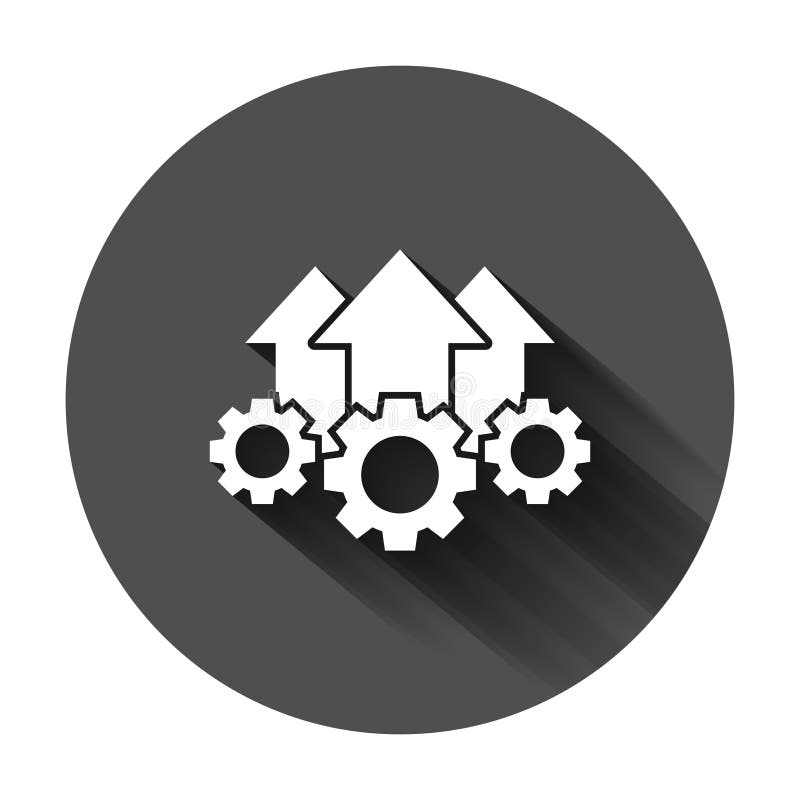 Operation Project Icon in Flat Style. Gear Process Vector Illustration ...