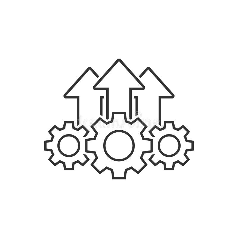 Operation Project Icon in Transparent Style. Gear Process Vector ...