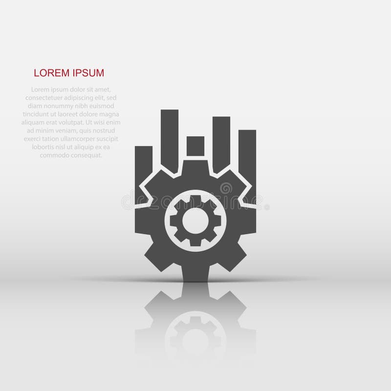 Operation Project Icon in Flat Style. Gear Process Vector Illustration ...