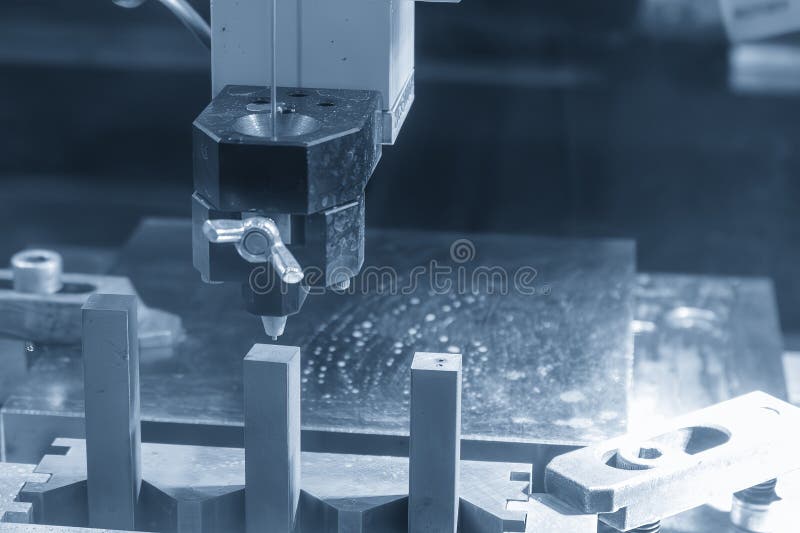Operation of Super Drill EDM Machine in the Light Blue Scene Stock ...