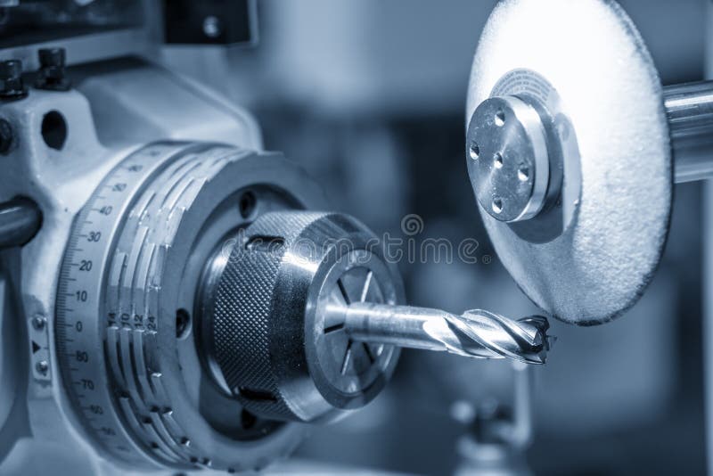 The Operation of Tool Grinding Machine Control by CNC Program. Stock ...