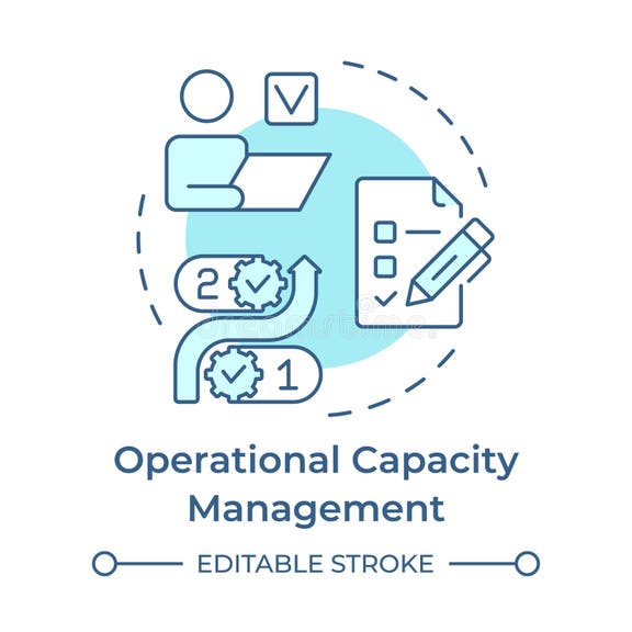 Operational Capacity Management Soft Blue Concept Icon Stock Vector ...