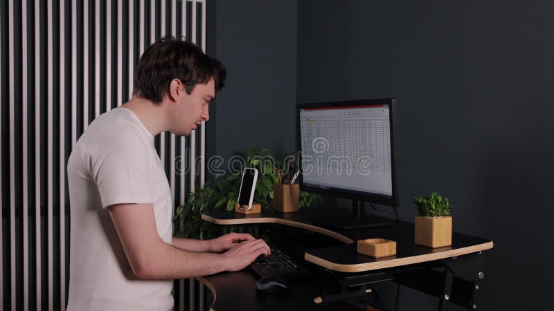 Operational Computer, Spreadsheet Screen, Office Desk Stock Footage ...