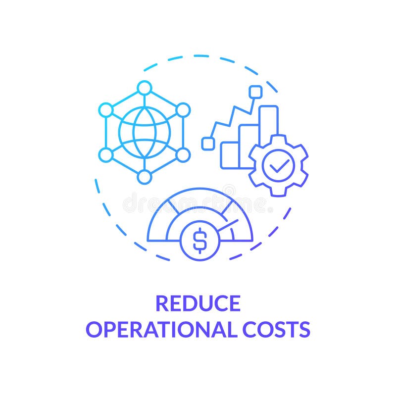 Operational Costs Reduce Blue Gradient Concept Icon Stock Vector ...