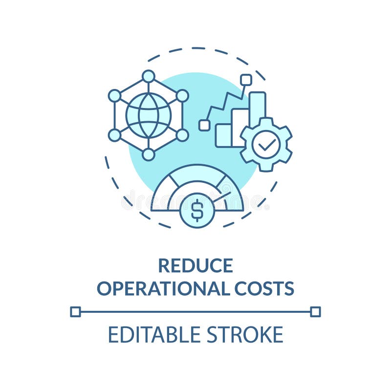 Operational Costs Reduce Soft Blue Concept Icon Stock Vector ...