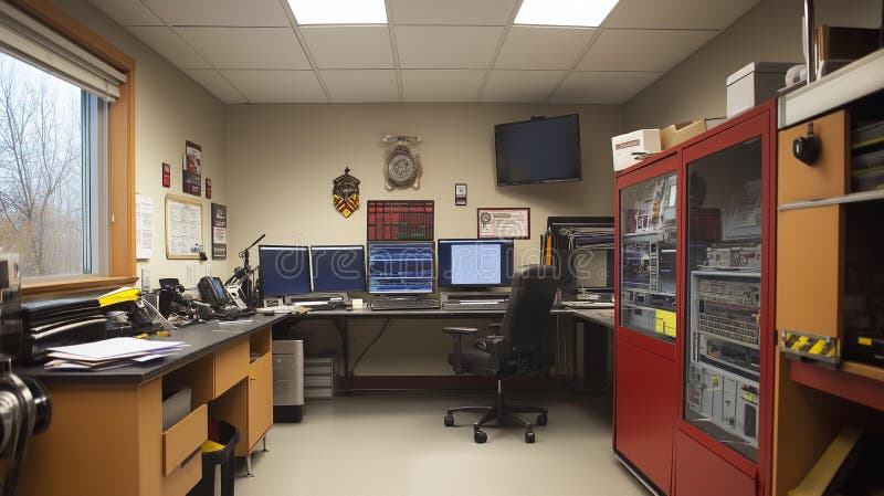 Operational Data on Computer Monitors, Work in the Control Room Stock ...