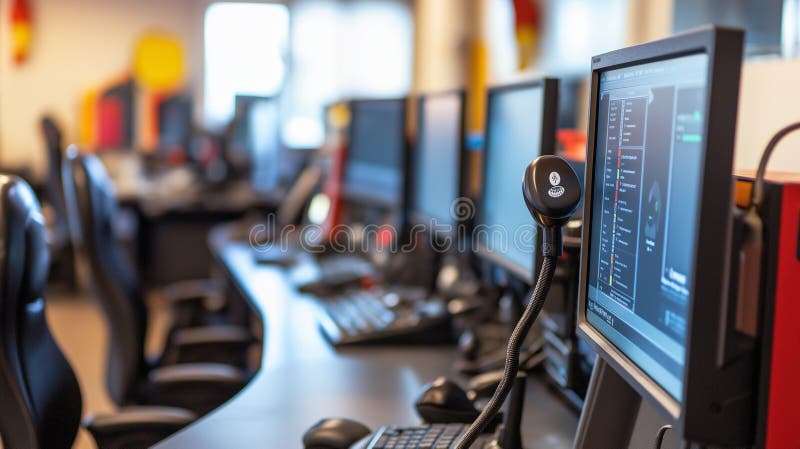 Operational Data on Computer Monitors, Work in the Control Room Stock ...