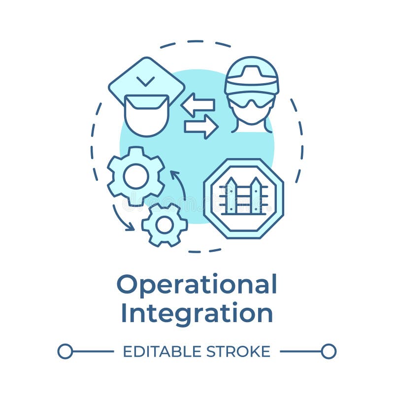 Operational Integration Soft Blue Concept Icon Stock Vector ...