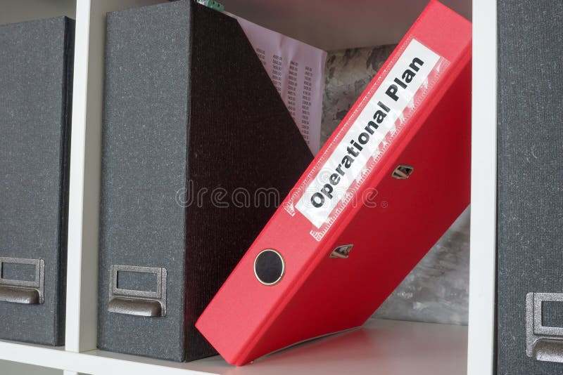 Operational Plan Folder on Shelf. Strategic Organization and Business ...