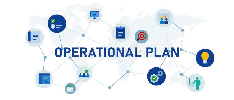 Operational Plan Operating Procedure Mind Map Icon Blue Color Stock ...