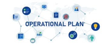 Operational Plan Operating Procedure Mind Map Icon Blue Color Stock ...
