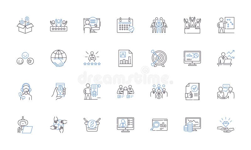 Operational Planning Line Icons Collection. Strategy, Goals, Objectives ...