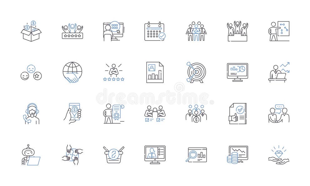 Operational Planning Line Icons Collection. Strategy, Goals, Objectives ...