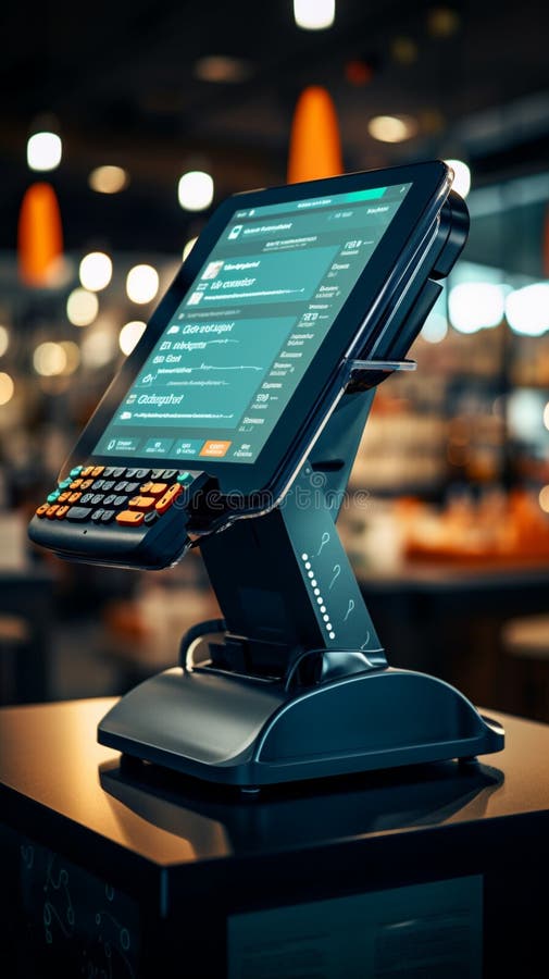 Operational POS Terminal in the Shop, Poised for Efficient Transaction ...