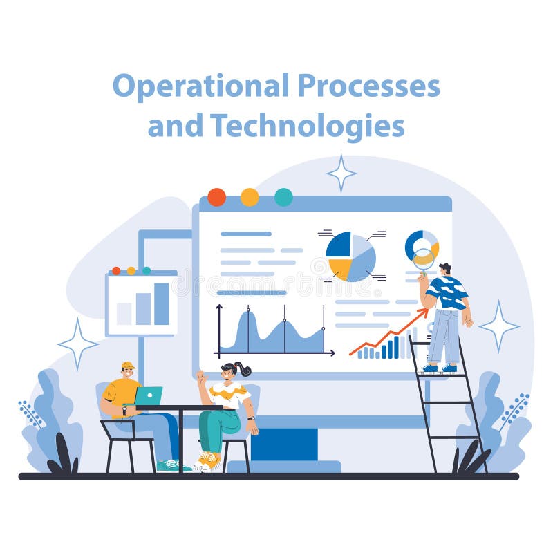 Operational Processes and Technologies Concept. Flat Vector ...