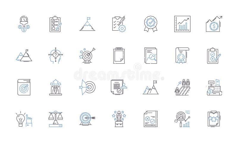 Operational Structure Line Icons Collection Hierarchy Organization Coordination Integration