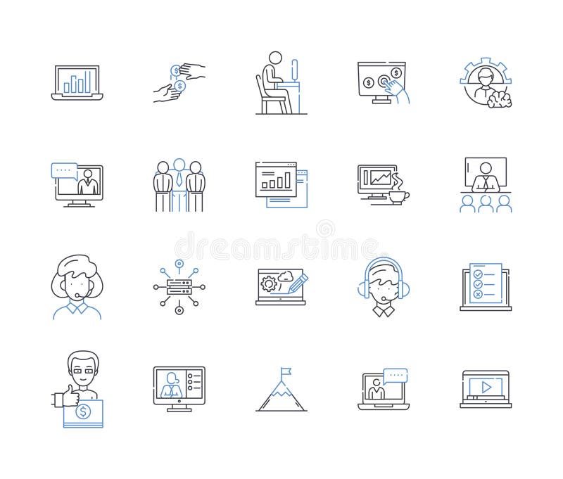 Operational Workplace Line Icons Collection. Efficiency, Procedures ... Operational Workplace Line Icons Collection. Efficiency, Procedures ...