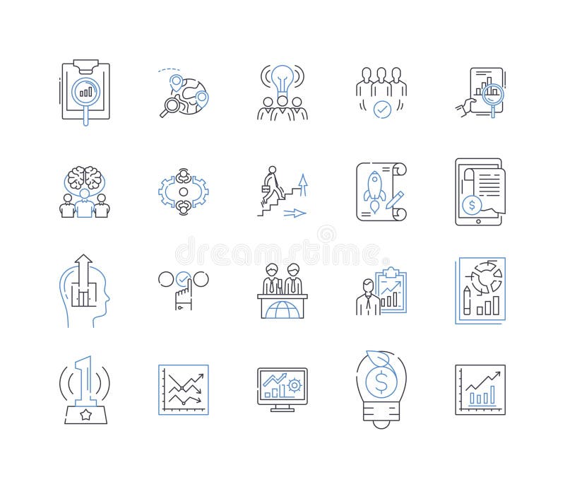 Operations Development Line Icons Collection Efficiency Streamlining Optimization Automation