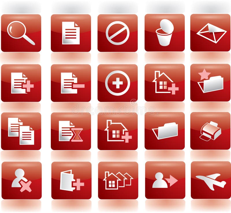 Operations with Files Icons Stock Vector - Illustration of letter ...