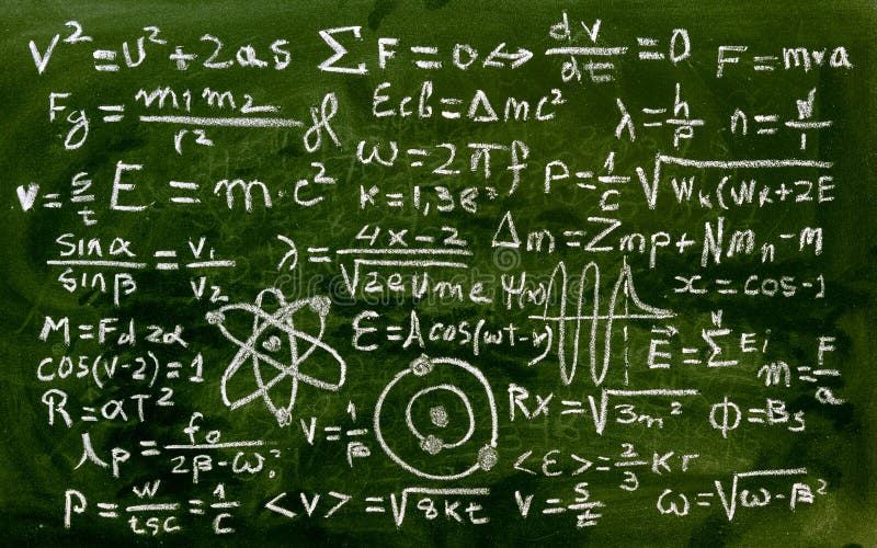 Operations and Formulas of Physics and Mathematics Stock Image - Image ...
