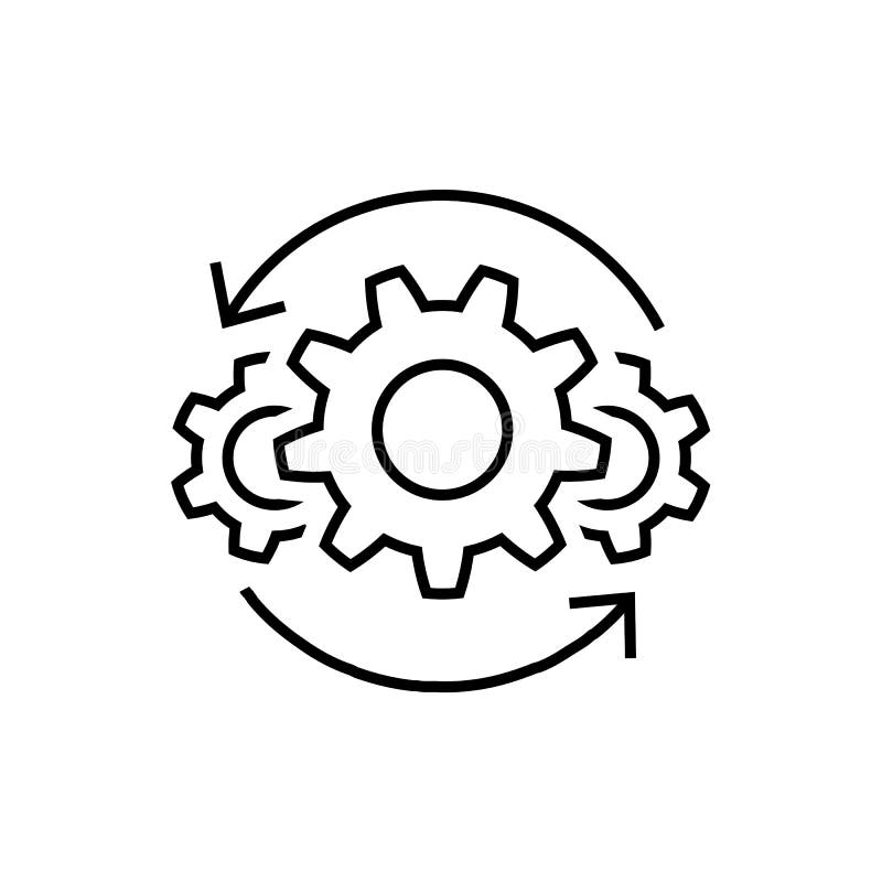 Operations Line Icon in Flat Style on White Stock Vector - Illustration ...